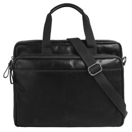 Aktentasche Sansibar, Damen, Gr. B/H/T: 35cm x 28cm x 7cm onesize, schwarz, Leder, Taschen Aktentasche, echt Leder