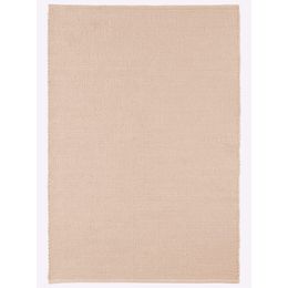 Teppich HEINE HOME Gr. 2, beige (natur), B:70cm H:12mm L:140cm, Wolle, Teppiche, Teppich
