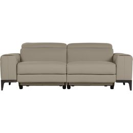 3-Sitzer Calia italia "Benja, Designsofa mit erstklassigen Komfortfunktionen zum Wohlf&uuml;hlen", beige (biscotto), B:216cm T:106cm, Sofas, 3-Sitzer, in Leder, mit elektrischer Relaxfunktion