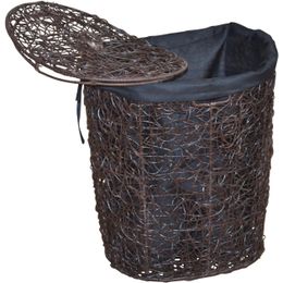 W&auml;schekorb my home, braun, B:49cm H:62cm T:40cm, Geflecht Rattan, W&auml;schesammler, W&auml;schekorb, Rattan-Geflecht, mit Stoffeinsatz und Deckel, H&ouml;he 62 cm