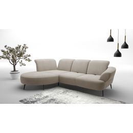 Sit & More Ecksofa SIT & MORE "Dance, L-Form, inkl. Sitztiefenverstellung", beige (nature), B:313cm H:91cm T:208cm, 95%Polyester 5%Polyamid, Sofas, Ecksofa, inkl. Click&Seat, optional mit Kopfteilverstellung