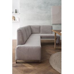Eckbank exxpo - SOFA FASHION "Intenso, viele Bezugsstoffe Cord, Leder, Struktur 244/157 cm (B/T)", braun (cappuccino), B:244cm H:91cm T:157cm, NaturLeder;Strukturstoff (Zusammensetzung: Polyester 100%);Luxus-Microfaser (Zusammensetzung: Aufgeflockte 100% Polyester Schicht mit Pr&auml;gung);Cord (Zusammensetzung: Polyester 100%), Sitzb&auml;nke, Eckbank, hohe Bodenfreiheit, frei im Raum stellbar, hoher Sitzk