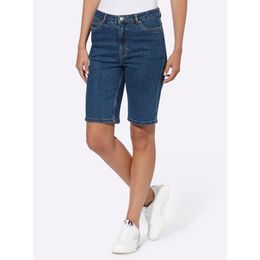 Jeansshorts Heine, Damen, Gr. 36, Normalgr&ouml;&szlig;en, blau (blau, stone, washed), 99% Baumwolle, 1% Elasthan, unifarben, kurz, Jeans Jeansshorts