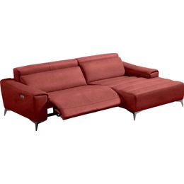 Ecksofa Egoitaliano "Suzette, Designsofa mit hohem Sitzkomfort", rot (marsala), B:266cm H:95cm T:163cm, Luxus-Micofaser Lederoptik (100% Polyester) ist ein neues technisches Gewebe mit einem visuellen und taktilen Aspekt, der dem Nubuk sehr nahe kommt, mit innovativen Eigenschaften. Seine au&szlig;erordentliche Weichheit kommt von einem exklusiven Produktionsprozess, der Unreinheiten und Unregelm&auml;&szlig;igkei