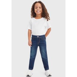 Jeansjeggings LEVI'S KIDS "PULL-ON LEGGINGS", M&auml;dchen, Gr. 5/110, N-Gr, blau (dunkelblau used), Denim/Jeans, Obermaterial: 75% Baumwolle, 22% Polyester, 3% Elasthan, unifarben, skinny fit lang, Jeans Jeansjeggings, for GIRLS