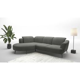 Sit & More Ecksofa SIT & MORE "Zoe", braun (schlamm), B:309cm H:87cm T:199cm, 95% Polyester, 5% Polyamid, Sofas, Ecksofa, ink.Sitztiefenverstellung, wahlweise mit Kopfteilverstellung