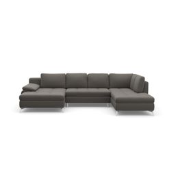 Sit & More Wohnlandschaft SIT & MORE "Latigo U-Form", braun (schlamm), B:326cm T:201cm, Sofas, Wohnlandschaft, mit Recamiere, wahlweise mit Bettfunktion und Bettkasten