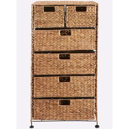 Kommode HEINE HOME, beige (natur), B:53cm H:93cm T:42cm, Metall, Sideboards, Kommode