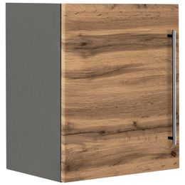 H&auml;ngeschrank KOCHSTATION "KS-Samos", braun (wotaneichefarben, grafit), B:50cm H:57cm T:34cm, Schr&auml;nke, H&auml;ngeschrank, 50 cm breit