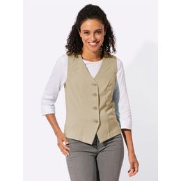 Shirtweste Inspirationen, Damen, Gr. 48, beige, 58% Viskose, 36% Polyamid, 6% Elasthan, unifarben, Westen Shirtweste