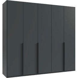 Kleiderschrank wimex "Mugano,in 5 Breiten,2 H&ouml;hen,2 Tiefen, viele Farben, Made in Germany", grafit, griffe schwarz, B:225cm H:208cm T:58cm, Holzwerkstoff, Schr&auml;nke, Kleiderschrank, mit langen Griffen aus Metall, mit oder ohne Spiegel