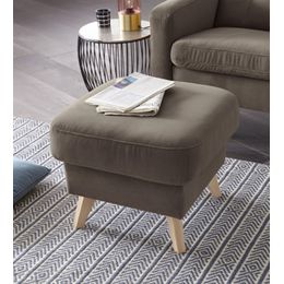 Hocker exxpo - SOFA FASHION "Nappa mit praktischem Staufach unter der Sitzfl&auml;che", grau (taupe), B:56cm H:45cm T:56cm, Samtvelours (100% Polyester);Webvelours (100% Polyester), Hocker, Hocker