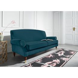 3-Sitzer Home Affaire "Rennes", blau (petrol), B:200cm H:90cm T:93cm, Samtoptik ( 100% Polyester);Baumwollmix (50% Baumwolle, 50% Polyester), Sofas, 3-Sitzer, in Samtoptik oder Baumwoll-Mix