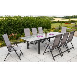 Garten-Essgruppe Merxx "Trivero", grau, Obermaterial: 100% Polyester, Sitzm&ouml;bel-Sets, Garten-Essgruppe