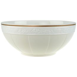 Villeroy & Boch Schale VILLEROY & BOCH "Sch&uuml;ssel Ivoire &oslash; 24 cm wei&szlig;-gold", bunt (wei&szlig;, gold), L:24cm, Sch&uuml;sseln, Schale