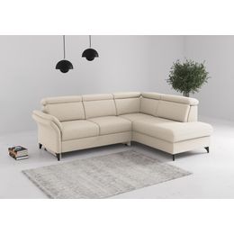Sit & More Ecksofa SIT & MORE "Glendale, L-Form", creme, B:247cm H:84cm T:193cm, 95% Polyester, 5% Polyamid, Sofas, Ecksofa, inkl. Kopfteilverstellung, wahlweise mit Vorziehsitz und Bettkasten