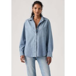 Levi's Jeansbluse LEVI'S "HARLIE BOYFRIEND SHIRT", Damen, Gr. XS (34), good daze, Web, Obermaterial: 100% Baumwolle, relaxed fit Po-bedeckend, 2-Knopf-Manschette, Blusen Jeansbluse, mit Brusttasche