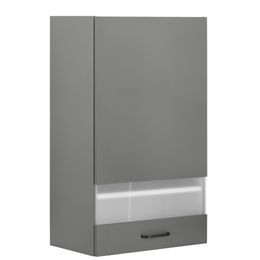 Glash&auml;ngeschrank Optifit "Elga", grau (basaltgrau, basaltgrau), B:50cm H:89,6cm T:34,9cm, Holzwerkstoff, Schr&auml;nke, Glash&auml;ngeschrank, mit Soft-Close-Funktion und Metallgriff, Breite 50 cm
