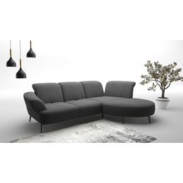 Sit & More Ecksofa SIT & MORE "Dance, L-Form, inkl. Sitztiefenverstellung", braun (schlamm), B:313cm H:91cm T:208cm, 95%Polyester 5%Polyamid, Sofas, Ecksofa, inkl. Click&Seat, optional mit Kopfteilverstellung