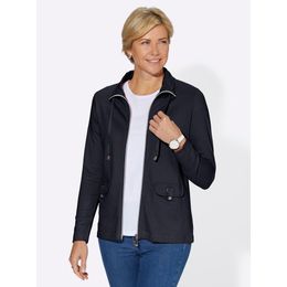 Shirtjacke Casual Looks "Shirtjacke", Damen, Gr. 44, blau (marine), 100% Baumwolle, unifarben, Shirts Shirtjacke
