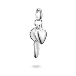 Charm Schl&uuml;ssel Thomas Sabo "Charm Schl&uuml;ssel zum Herzen - Connect", silber (silberfarben), Charms, Damen, Silber 925 (recycelt), Charm Schl&uuml;ssel