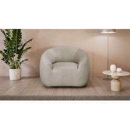 Drehsessel "YANI Relaxsessel, Loungesessel, Ma&szlig;e B/T/H: 119/98/82 cm", beige (dunkelbeige), B:119cm H:82cm T:98cm, 100% Polyester, LeGer Home by Lena Gercke, Sessel, Drehsessel, organische Form, mit Wellenunterfederung, auch in Boucl&eacute;