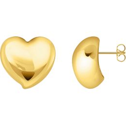 Paar Ohrstecker Thomas Sabo "Bold Elegance Herzform", gold (gelbgoldfarben), Ohrringe, Damen, Silber 925 (recycelt), Paar Ohrstecker