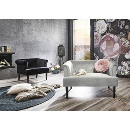 1,5-Sitzer "Charlie", grau (silbergrau), B:119cm H:72cm T:70cm, 100% Polyester, ATLANTIC HOME COLLECTION, Sofas, 1 5-Sitzer, XXL-Sessel mit Samtveloursbezug, mit Wellenunterfederung