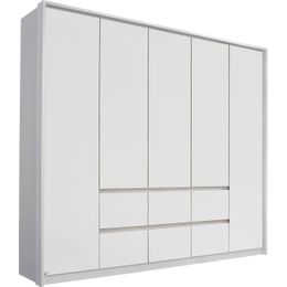 Dreht&uuml;renschrank Rauch "Mainz mit Passepartout", wei&szlig; (alpinwei&szlig;), B:230cm H:212cm T:58cm, Holzwerkstoff, Schr&auml;nke, Dreht&uuml;renschrank, optional mit Beleuchtung, Au&szlig;ent&uuml;ren mit Push-to-Open Funktion