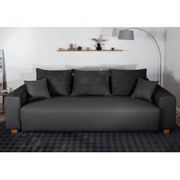 Schlafsofa Collection AB "Yves, Liegefl&auml;che (B/T): 142/194 cm", grau (anthrazit, anthrazit), B:243cm T:94cm, 100% Polyester, Sofas, Schlafsofa, inkl. Bettfunktion, Bettkasten, Federkern & Zierkissen