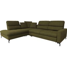 Ecksofa Alina "Louis", gr&uuml;n (olivgr&uuml;n tcm 333), B:286cm H:127cm T:228cm, Struktur fein TCM (100% Polyester), Sofas, Ecksofa, Breite 286 cm, R&uuml;ckenlehnenverstellung, wahlweise mit Bettfunktion