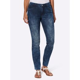 5-Pocket-Jeans Casual Looks, Damen, Gr. 21, Kurzgr&ouml;&szlig;en, blau (dunkelblau, stone, washed), 81% Baumwolle, 17% Polyester, 2% Elasthan, unifarben, lang, Jeans 5-Pocket-Jeans