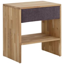 Nachttisch OTTO HOME "Callum", lila (viola, natur, natur), B:60cm H:65,5cm T:42cm, 100% Polyester (recycelt), Tische, Nachttisch, passend zur Boxspringbett-Serie Jelle