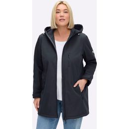 Softshelljacke sheego, Damen, Gr. 40, tiefblau, 94% Polyester, 6% Elasthan, Innenseite:100% Polyester, unifarben, Jacken Softshelljacke