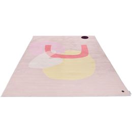 Teppich Tom Tailor HOME "Shapes - SIX", rosa, B:140cm H:5mm L:200cm, Polyester, Teppiche, Teppich, Kurzflor, bedruckt, modernes Design