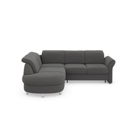 Sit & More Ecksofa SIT & MORE "Apulia L-Form", grau, B:250cm H:78cm T:212cm, Webstoff (100% Polyester);Struktur weich (90% Polyester, 10% Polyamid);Luxus-Micofaser Euphoria (100% Polyester);Samtoptik (100% Polyester), Sofas, Ecksofa, wahlweise Bettfunktion, Bettkasten und Kopf- und Armteilverstellung