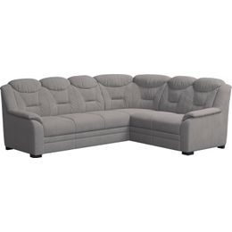 Ecksofa COTTA "Marcus L-Form", silber, B:263cm H:99cm T:211cm, 100% Polyester, Sofas, Ecksofa, wahlweise mit Bettfunktion & Stauraum