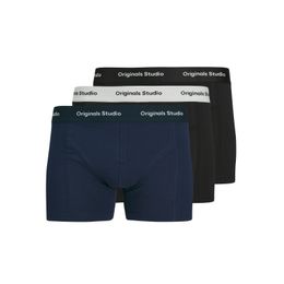 Jack & Jones Trunk JACK & JONES "JACVESTERBRO SOLID TRUNKS 3 PACK NOOS", Herren, Gr. XXL, 3 Stk., schwarz (ocean cavern pack:schwarz, schwarz), Jersey, Obermaterial: 95% Baumwolle, 5% Elasthan, unifarben, Unterhosen Trunk