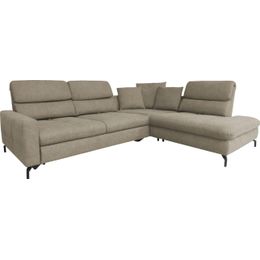 Ecksofa Alina "Louis", beige (beige tcm 12), B:260cm H:127cm T:228cm, Struktur fein TCM (100% Polyester), Sofas, Ecksofa, Breite 260 cm, R&uuml;ckenlehnenverstellung, wahlweise mit Bettfunktion