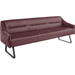 Essbank Musterring "JustB SP500", rot (rosso), B:262cm H:86cm T:70cm, Sitzb&auml;nke, Essbank, Metallkufe schwarz, verschiedene Farben, Breite 220 oder 250 cm