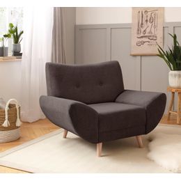 Sessel Home Affaire "Basta", braun (dunkelbraun), B:112cm H:80cm T:82cm, (100% Polyester) Struktur fein (100% Polyester) Chenille, Sessel, Sessel