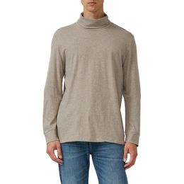 Langarmshirt s.Oliver, Herren, Gr. XL, schwarz stone beige, Web, Obermaterial: 100% Baumwolle, unifarben, regular fit normal, ohne Ausschnitt, B&uuml;ndchen, Shirts Langarmshirt, mit Rollkragen