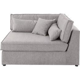 Sofa-Eckelement OTTO HOME "Enid", grau (hellgrau), B:130cm H:75cm, Baumwollmix (60% Baumwolle/40% Leinen);Struktur fein (100% Polyester);Samtoptik (100% Polyester);Samtvelours (100% Polyester);Struktur (100% Polyester);Struktur recycelt (100% recyceltes Polyester), Polsterelemente, Sofa-Eckelement, Teil eines Modulsofas, fester Sitzkomfort, auch in Breitcord