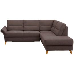 Ecksofa Home Affaire "Westerland L-Form", braun (espresso), B:238cm H:90cm T:213cm, 98% Polyester 2% Polyamid, Sofas, Ecksofa, Federkern-Polsterung, wahlweise mit Bettfunktion, Bettkasten