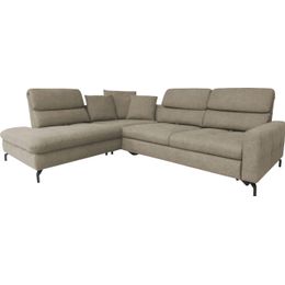 Ecksofa Alina "Louis", beige (beige tcm 12), B:260cm H:127cm T:228cm, Struktur fein TCM (100% Polyester), Sofas, Ecksofa, Breite 260 cm, R&uuml;ckenlehnenverstellung, wahlweise mit Bettfunktion