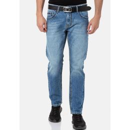 Cipo & Baxx Regular-fit-Jeans CIPO & BAXX, Herren, Gr. 30, L&auml;nge 34, blau, Denim/Jeans, Obermaterial: 100% Baumwolle, Abriebeffekte, regular fit, Jeans Regular-fit-Jeans