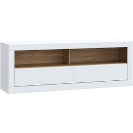 Lowboard FORTE "LefkadasTV-Board, TV-Schrank", wei&szlig; (wei&szlig;, mauvella eiche), B:175,4cm H:61,6cm T:41,4cm, Holzwerkstoff, Sideboards, Lowboard, TV-Board, Schubk&auml;sten, Push to open, Grifflos, BxH= 175,4 x 61,6cm