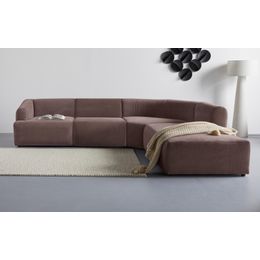 Ecksofa "LYZA L-Form links/rechts, Modularsofa "XL", Ma&szlig;e B/T/H: 287/267/74 cm", braun, B:287cm H:74cm T:267cm, 100% Polyester, LeGer Home by Lena Gercke, Sofas, Ecksofa, aus 4 Modulen, zusammen oder einzeln stellbar