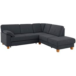 Ecksofa Home Affaire "Belfort L-Form", grau (anthrazit), B:243cm H:88cm T:91cm, Struktur fein ( 100% Polyester);Luxus-Microfaser ALTARA NUBUCK (100% Polyester);Luxus-Microfaser Vintageoptik(100% Polyester), Sofas, Ecksofa, mit Federkern, wahlweise mit Bettfunktion und Stauraum