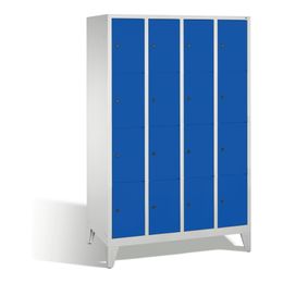 C+P F&auml;cherschrank Classic auf F&uuml;&szlig;en, 16 F&auml;cher, H1850xB1190xT500mm Front Enzianblau Korpus Lichtgrau ; C + P M&ouml;belsysteme (8010-404|S10019)